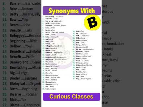Most Important Synonyms With B||Synonyms With B #synonyms