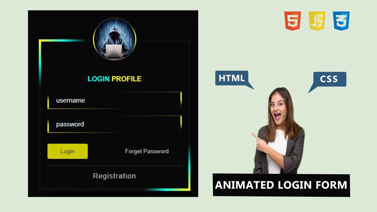 Animated Login Form Using Html And CSS | Step by step Web Design Tutorial