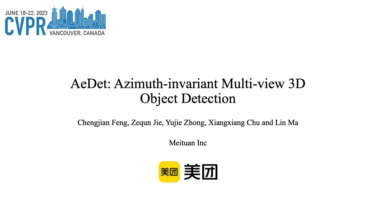 AeDet: Azimuth-invariant Multi-view 3D Object Detection (CVPR2023)