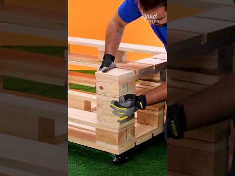Recycling pallets to make a sofa #shorts
