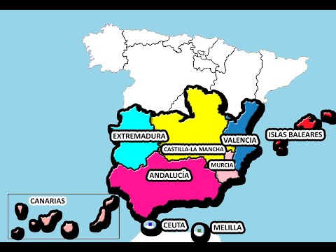 Spain / España, las comunidades autónomas del sur- Rap the Map to learn the States & Capitals