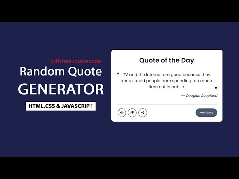 Random quote generator app using HTML, CSS and JavaScript with free source code