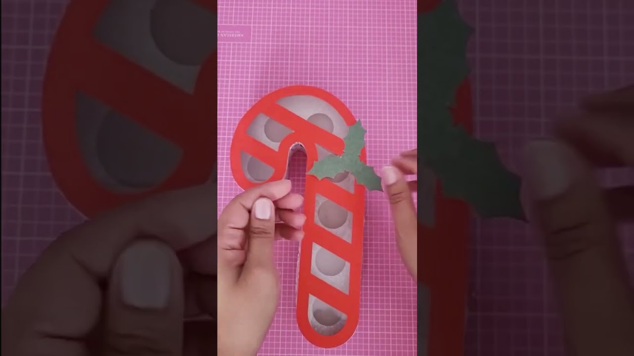 Manualidades para navidad, baston con soporte de chocolates, candy