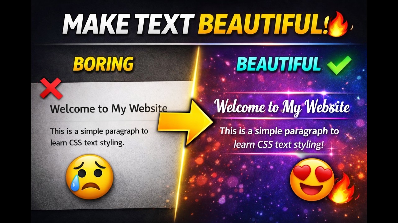 Make Your Website Look Beautiful 😍 | CSS Fonts & Text Styling Tutorial