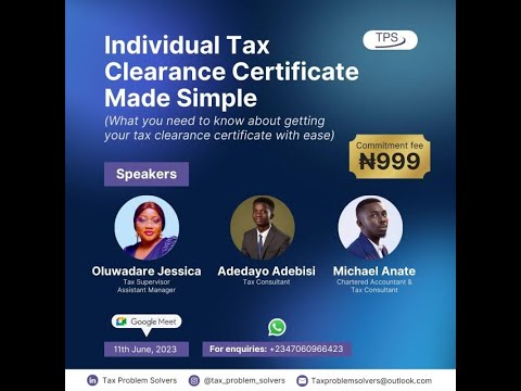 How to process your Individual Tax Clearance Certificate (TCC) in Nigeria.