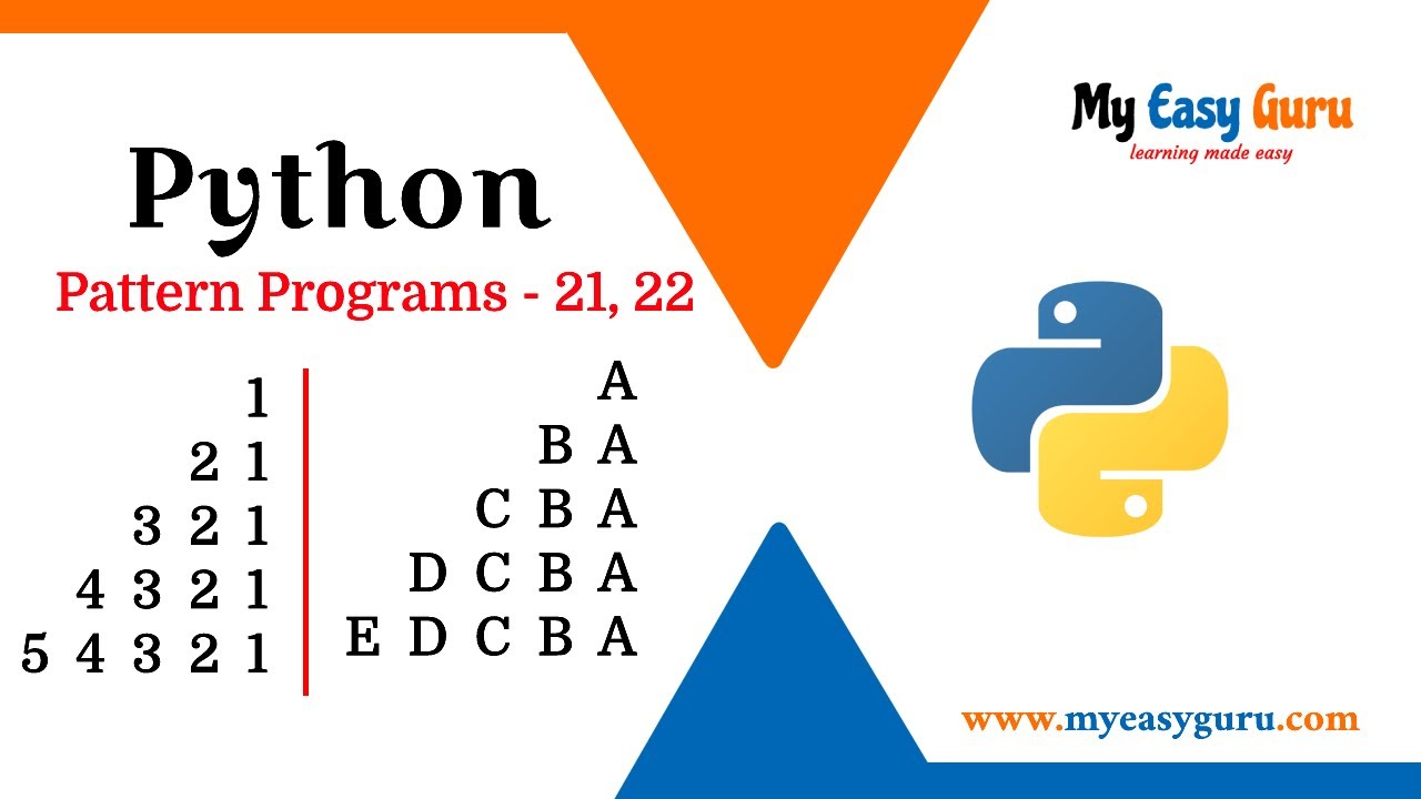 Pattern Program 21, 22  | Python Pattern Programs in Hindi | Printing Patterns in Python in Hindi