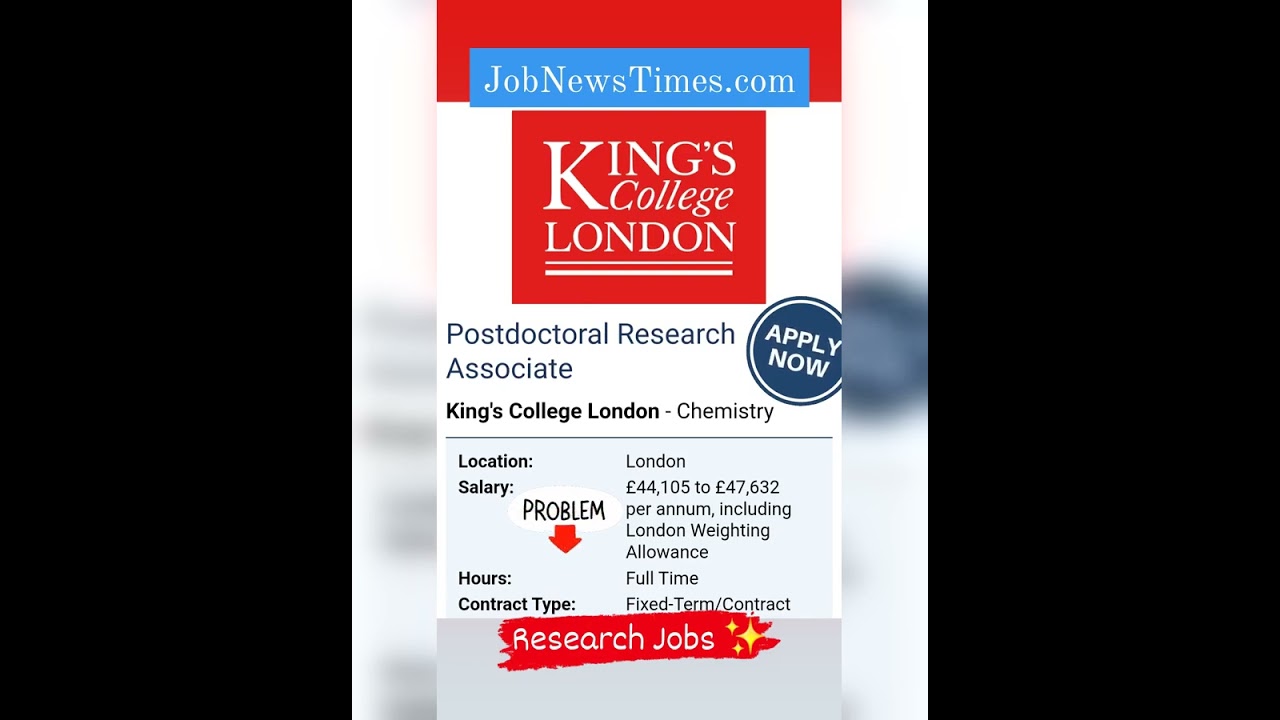 Research Associate Jobs Opportunity in Chemistry Apply Online #phdjobs