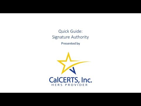 Quick Guide: Signature Authority