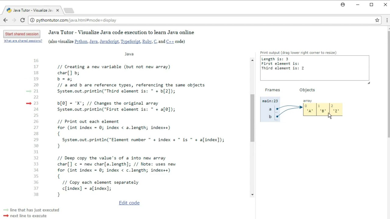 Java Arrays Visualization