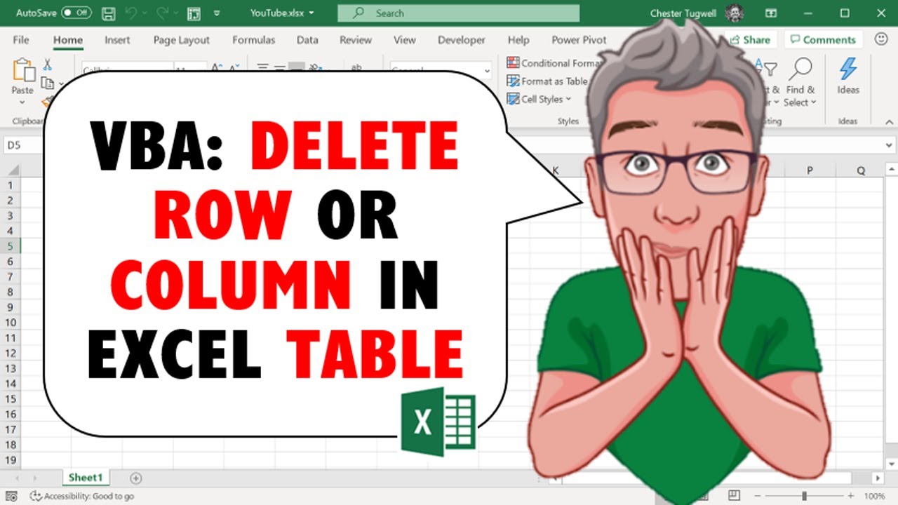 Excel VBA to Delete Row or Column in Excel Table