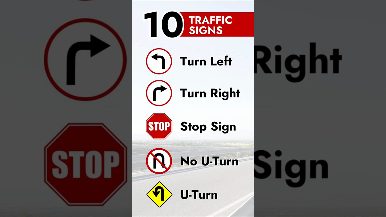 Road Safety Symbols for Kids | Learn Traffic Signs with Pictures & Sound