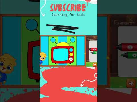 Easy Step For Kids How To Draw a TV | Coloring Book Page and Drawing Learn Colors For Kids
