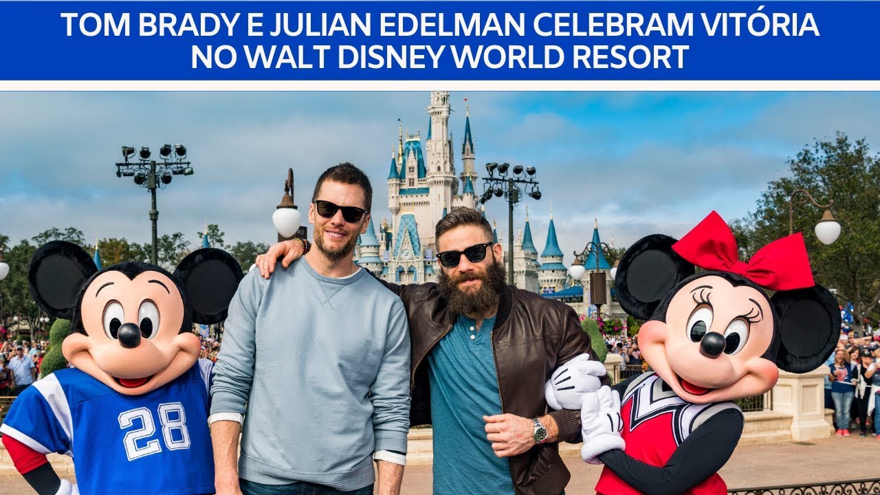 Tom Brady e Julian Edelman celebram vitória no Walt Disney World Resort