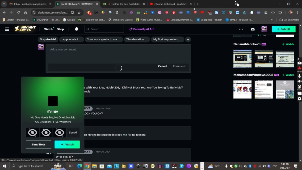 rfvirgo blocked me on deviantart