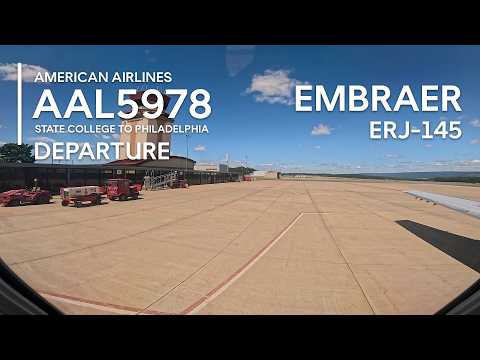 Takeoff [4K]: AAL5978 - State College Regional (KUNV) Airport - Embraer ERJ-145 - SCE to PHL