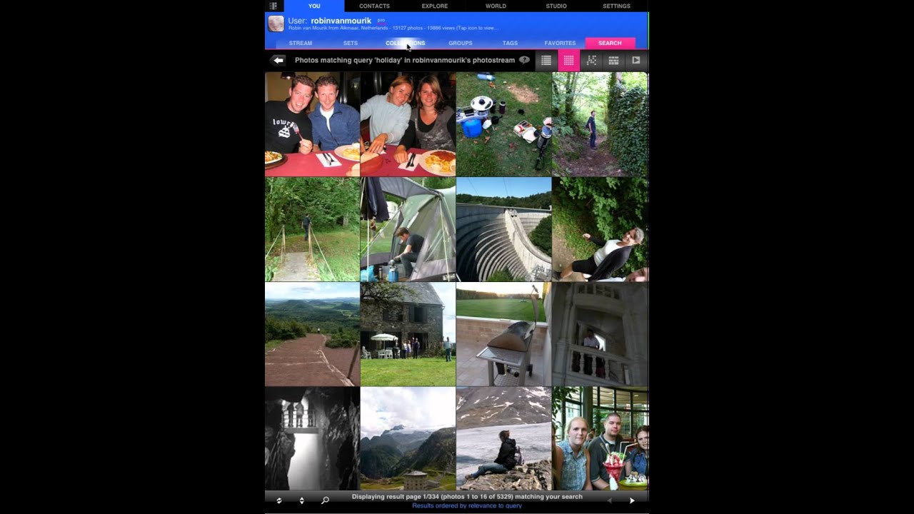 Flickr Studio YOU section and view types