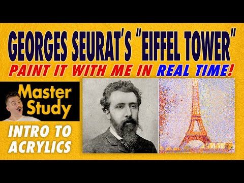 Paint Georges Seurat's "The Eiffel Tower" (1889)! – Master Study – Easy Intro to Acrylic Painting