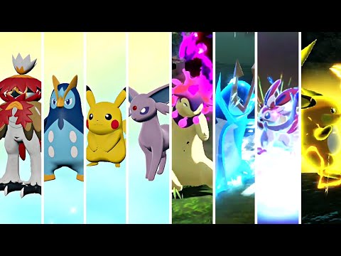 Pokémon Legends: Arceus - All Starters Evolutions & Signature Moves (HQ)