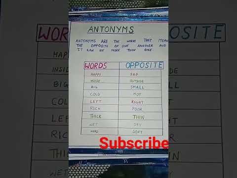 #antonyms #chart #short