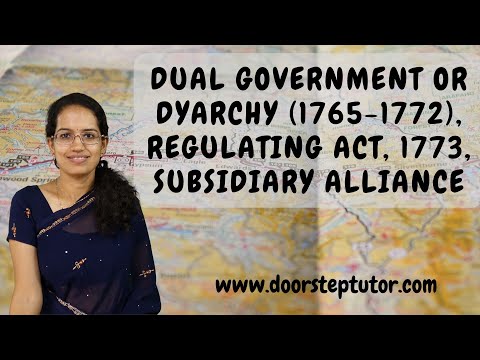 Dual Government or Dyarchy (1765-1772), Regulating Act, 1773, Subsidiary Alliance | Indian History