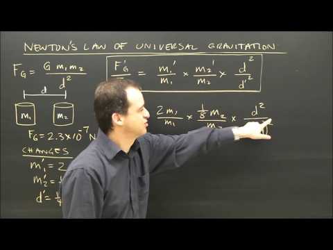 Newton's Universal Law of Gravity Calculation Using Ratios