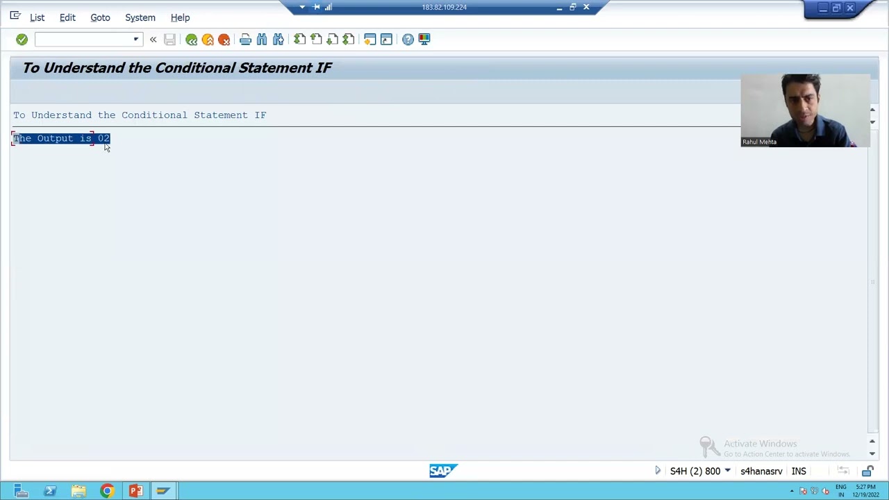 13 - ABAP Programming - Conditional Statements - IF Part2