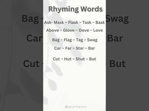from rhyming words with 4 or 5 letters | bag ka rhyming word #rhymingwords