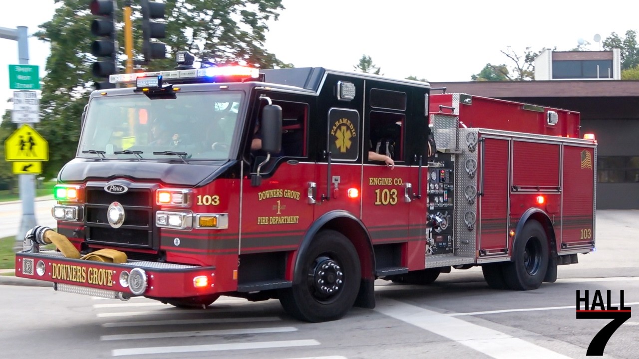 Downers Grove Fire Department - Engine 103 Responding