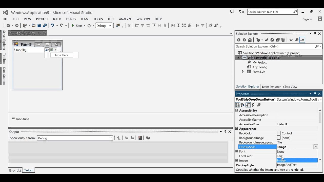 VB: Adding Items to a ToolStrip Control
