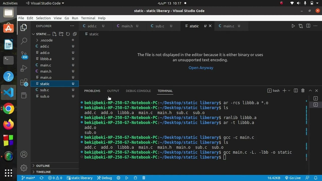 Static Library in C 
