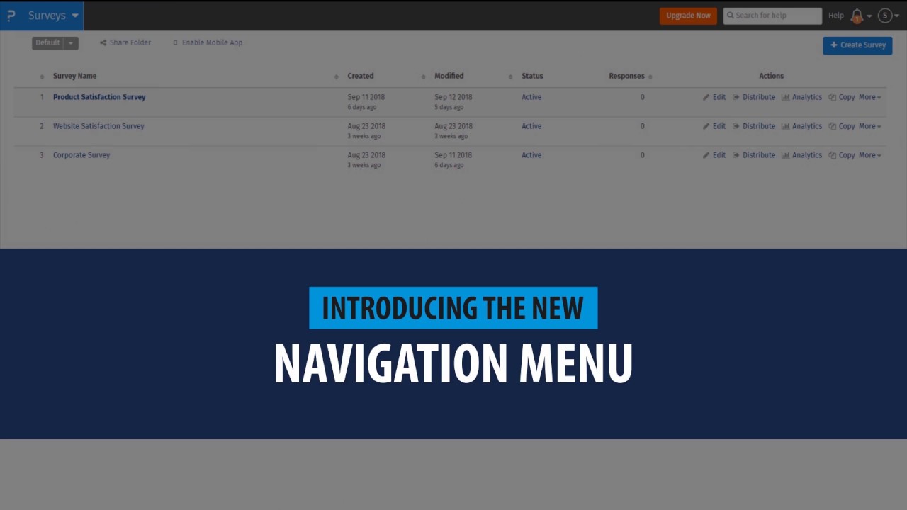 QuestionPro Survey Software: New Navigation Menu Walkthrough