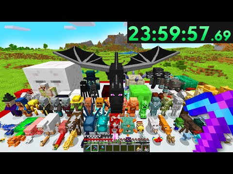 I Collected EVERY MOB in 24 HOURS! (Minecraft Hardcore)