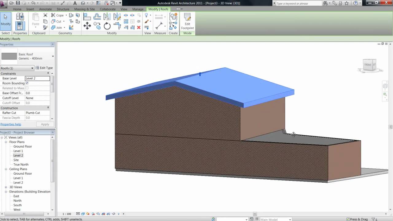 4.3 BASIC MODELLING // ROOFS. [Revit Architecture 2011]