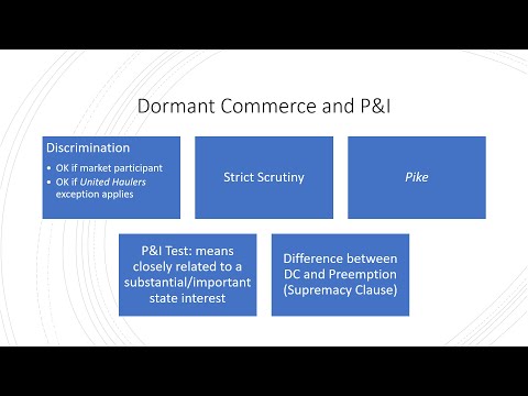 Week 14: Dormant Commerce and P&I Checklist
