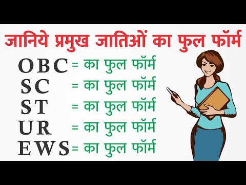 OBC, SC, ST, UR, EWS ka full form - SC ST OBC ka matlab kya hota hai - Caste category list in hindi