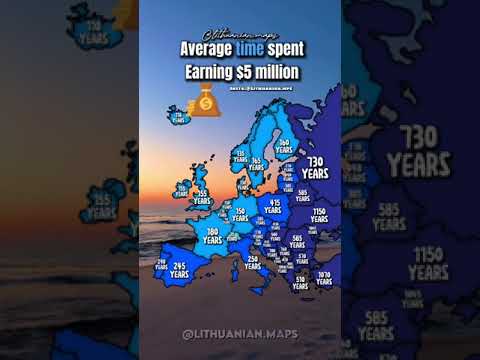 Average Time Spent Earning €5 Million #europe #geography #maps