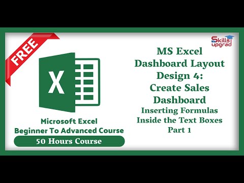 MS Excel Advanced Course | Excel Dashboard Layout Design 4 | Insert Formula In the Text Box Part 1 |