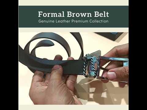 Genuine Leather Formal brown belt for men, party, wedding, meeting, casual, travel, gift