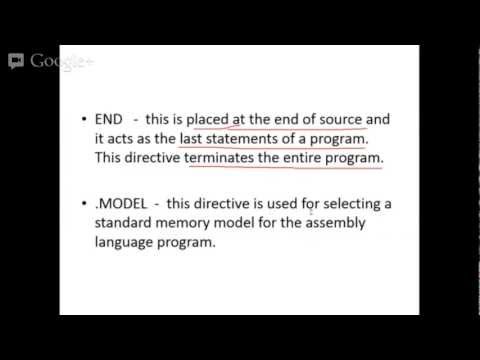 Assembler Directives of 8086 Microprocessor Video Lecture - Computer Science Engineering (CSE)