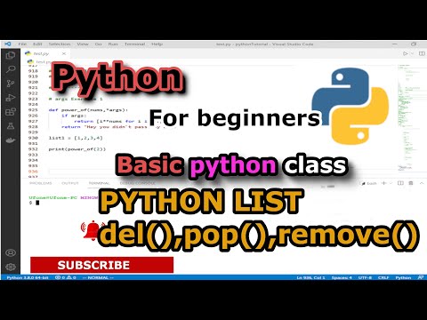Python list delete data from list | Pop(),Del(),Remove(), Method | Python for beginners | Prozcore