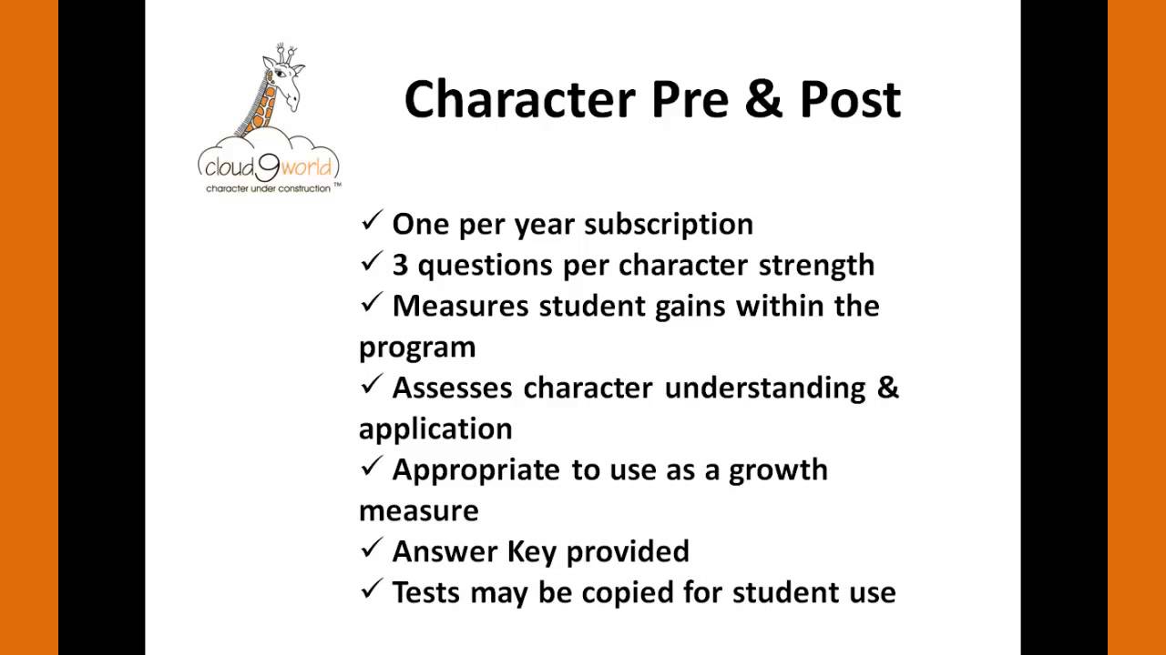 Cloud 9 World Training Video - Character Pre & Post Assessments
