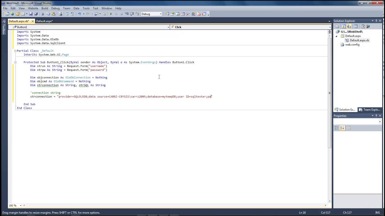 Visual studio 2010 - vb.net Lesson #5 - Insert data into SQL Server Database