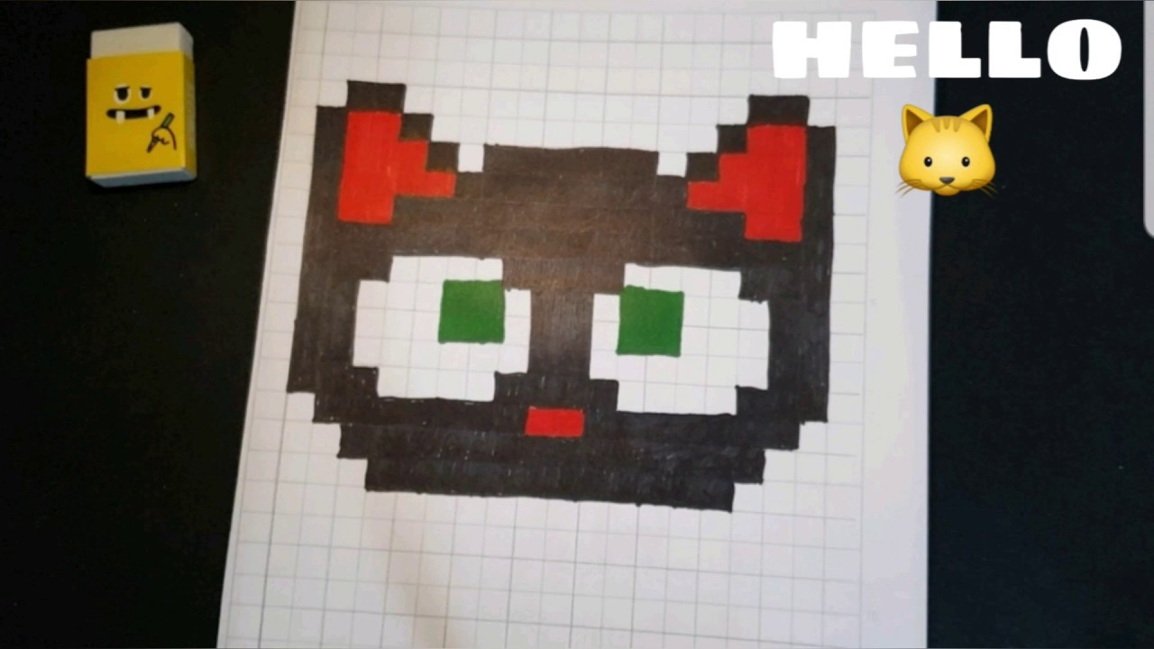 How To Draw black cat easy - Pixel Art  - Step by Step #pixelart