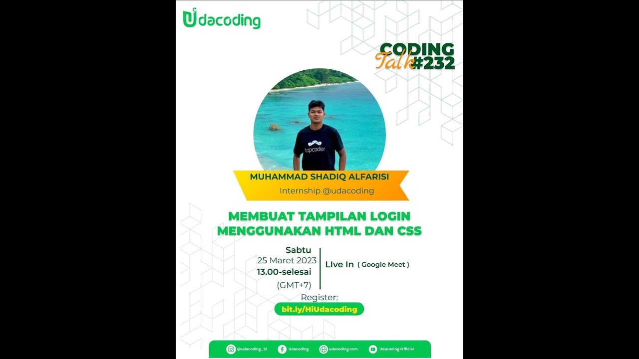 Coding Talk #232 - Web Developer: Membuat tampilan Login Menggunakan HTML dan CSS - M. Shadiq A.