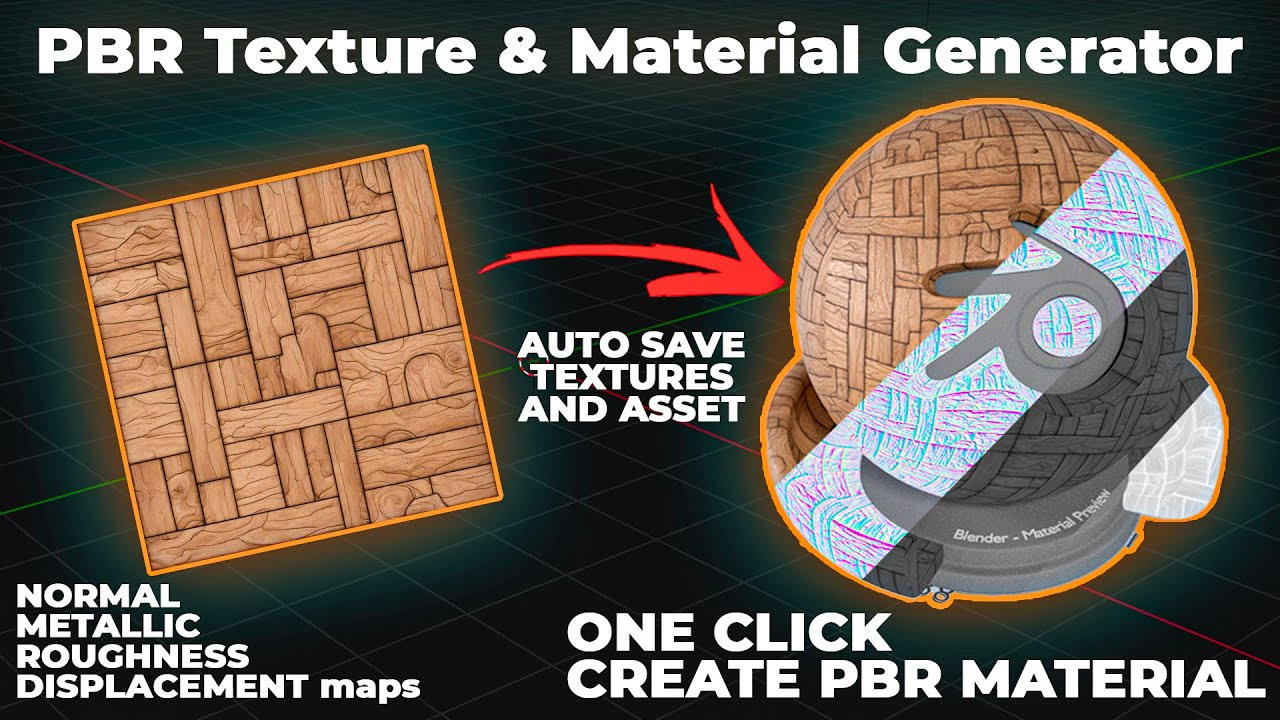 PBR Texture & Material Generator. Free Blender Addon.