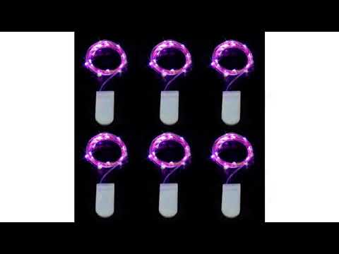 Must See Review 2017! YIHONG 6PCS Fairy Lights Pink Purple LED String Lights Battery Operated 7.2..