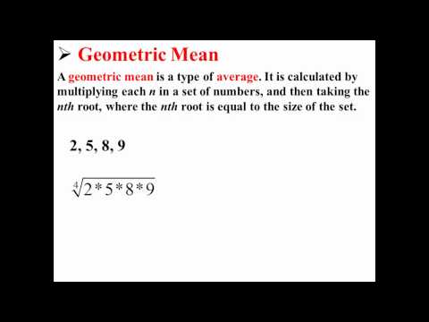 Geometric Means