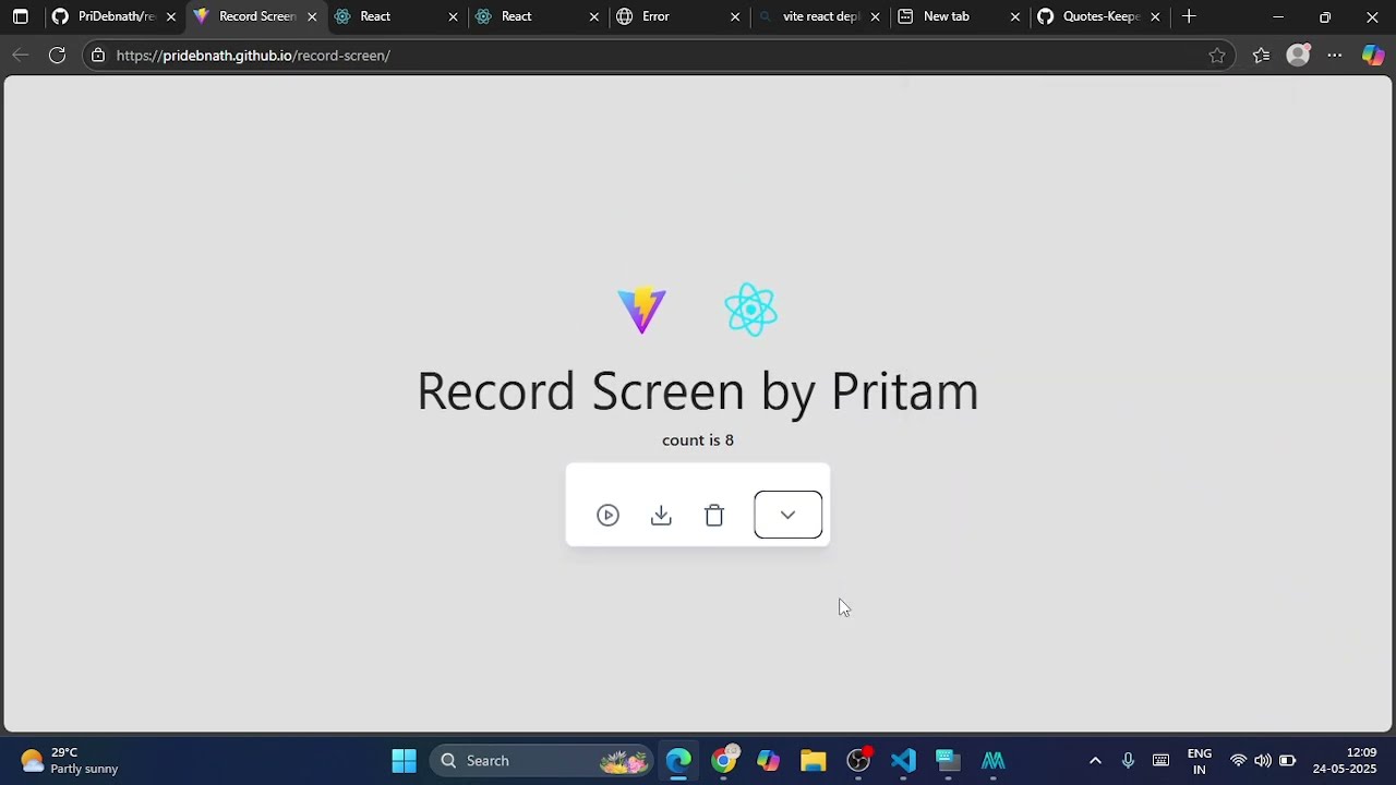 Record Screen by Pritam | Code: https://github.com/PriDebnath/record-screen