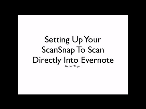 Setting Up ScanSnap to Scan Directly Into Evernote