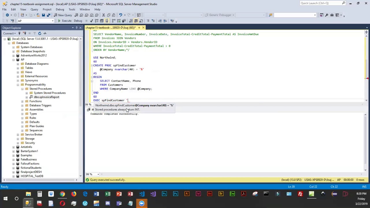 SQL Server Stored Procedures with input parameters